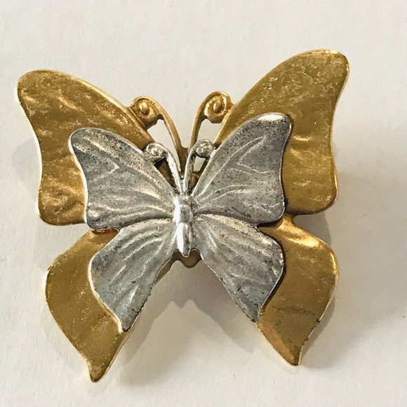 Premier Designs | Jewelry | Premier Designs Two Tone Butterfly Brooch ...